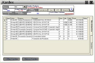 Software Inventarios Kardex Tauro: Kardex en contabilidad