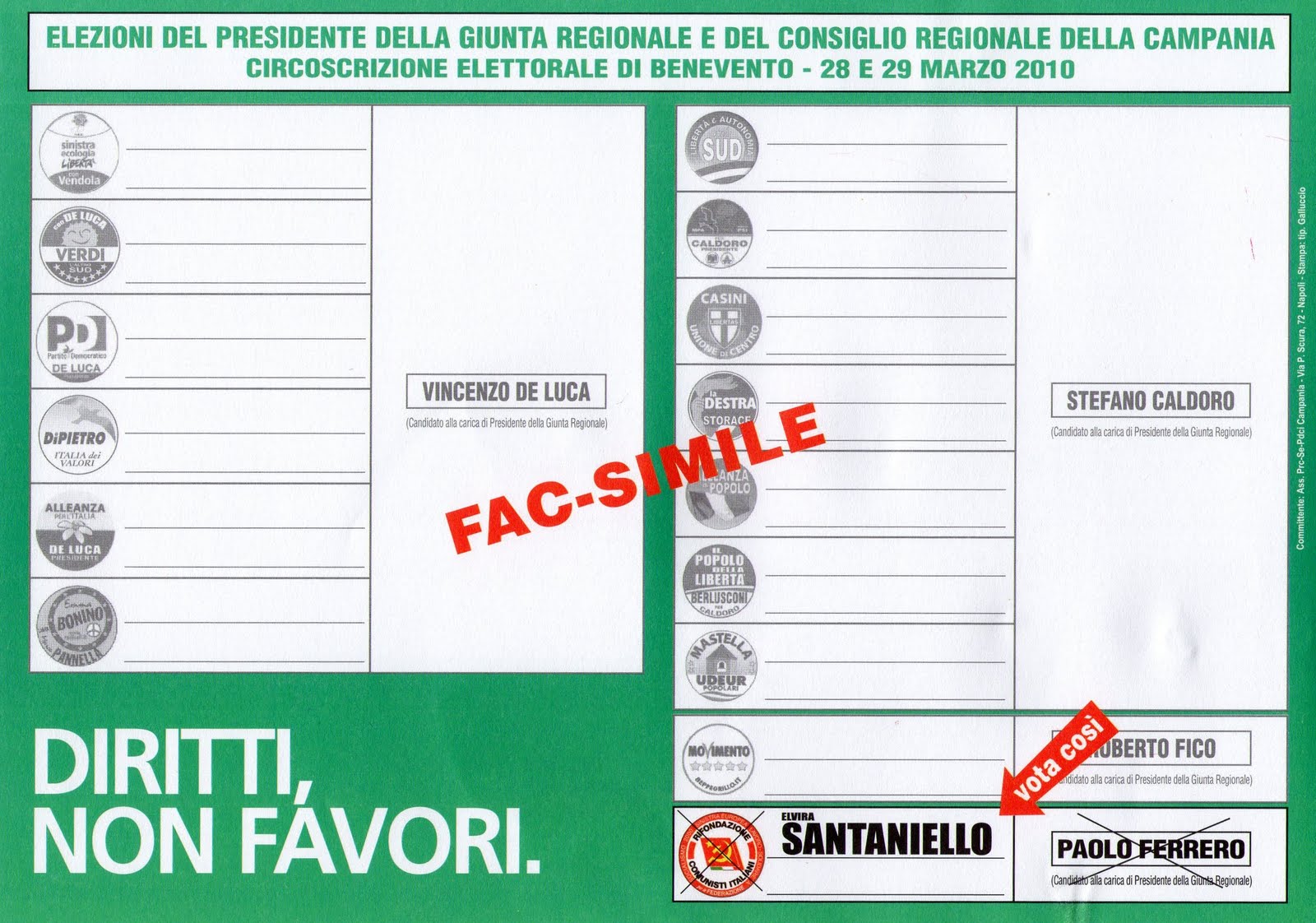 Il cambiamento: Ecco il fac simile della scheda elettorale Il cambiamento: Ecco il fac simile della scheda elettorale