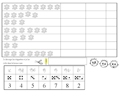 Maternelle: Compter les flocons de neige