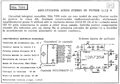 RO ELECTRONICA: AMPLIFICATOR AUDIO CU TDA 7350 / AUDIO AMPLIFIER WITH TDA 7350