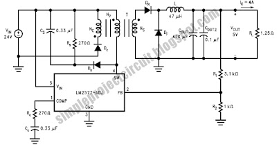 simple project electronic circuit: Simple 20 Watt Switcher Forward Converter