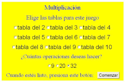 Buenas Nuevas Primaria "A": Juegos de Multiplicación en linea