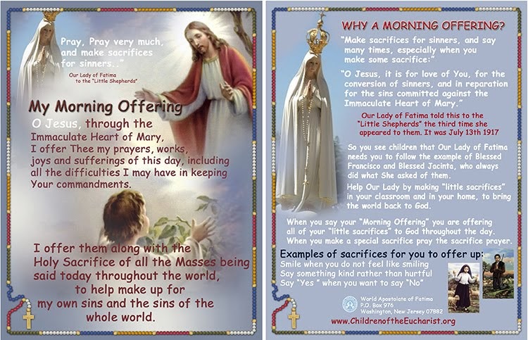 Holy Family Classical Academy: Morning Offering.