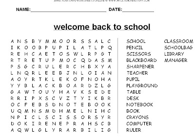 Sopa de letras en ingles - Imagui