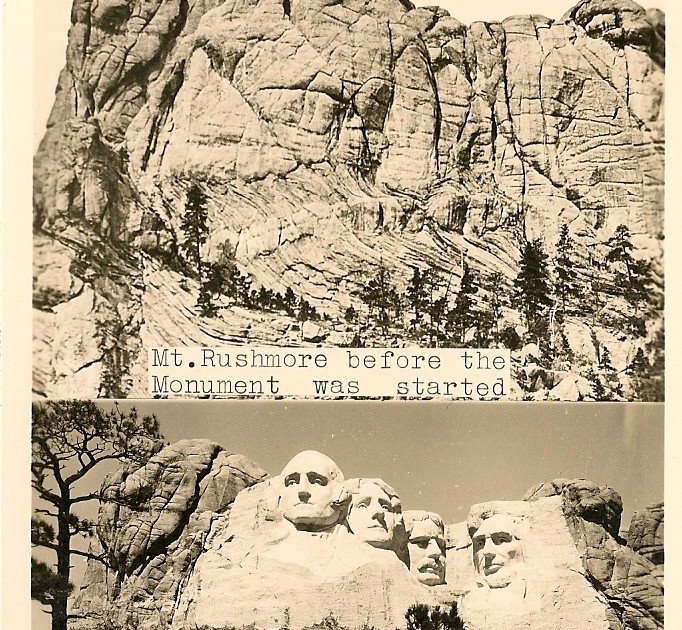 Postcard Images:: Mt. Rushmore: before and after