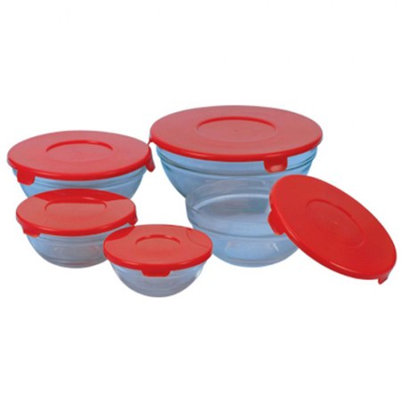 MIKIN BUVLJAK: KAISERHOFF STAKLENE CINIJE SA PLASTICNIM POKLOPCIMA 8 DELOVA