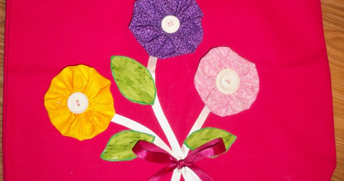 Yo-Yo Flowers on Tote BagsTutorial | Comin' Home