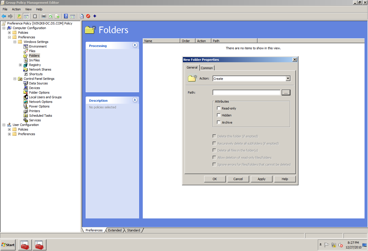 AD Shot Gyan: Creating A Folder Using Group Policy Preference in ... AD Shot Gyan: Creating A Folder Using Group Policy Preference in ...