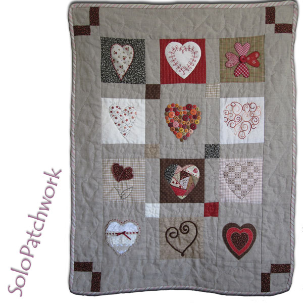 Corazones patchwork - Imagui