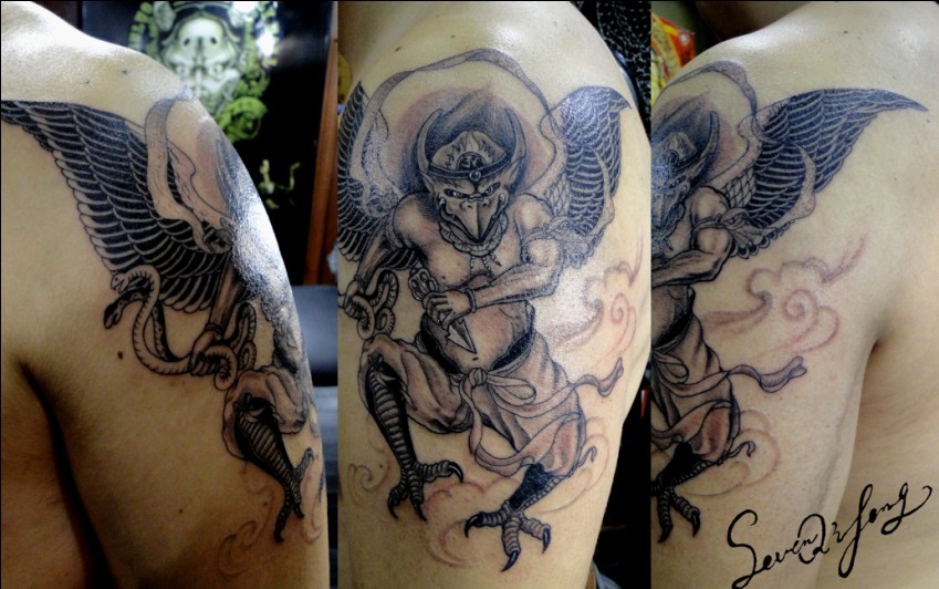 Free Tattoo Designs : Demon dancing tattoo on the arm