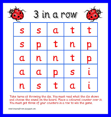 Debbie's Resource Cupboard: Satpin 3 in a row game