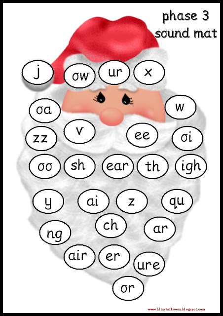 Debbie's Resource Cupboard: Letters and sounds - Santa's face sound mat