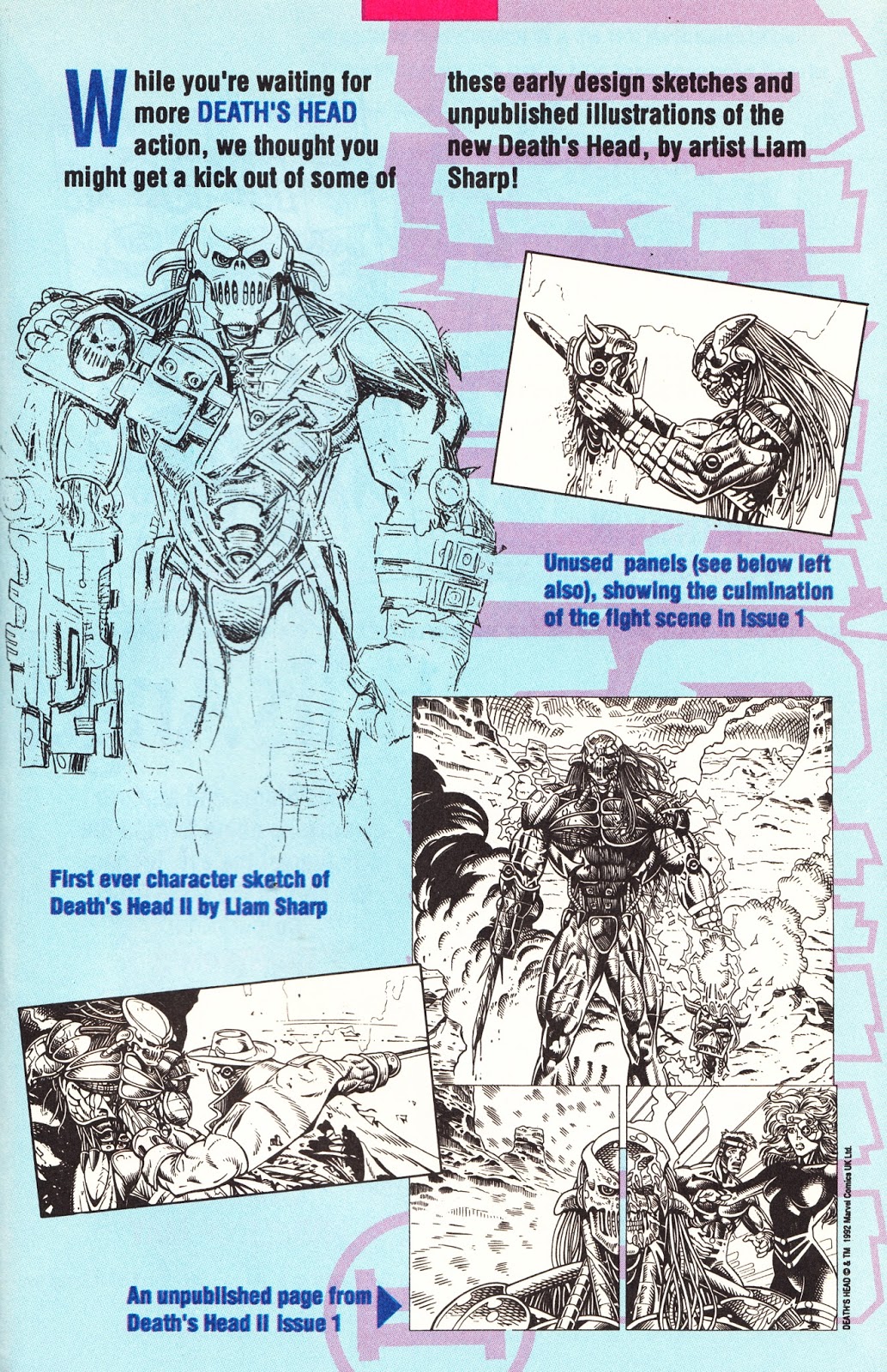 STARLOGGED - GEEK MEDIA AGAIN: 1992: DEATH'S HEAD II SKETCHES by LIAM ...