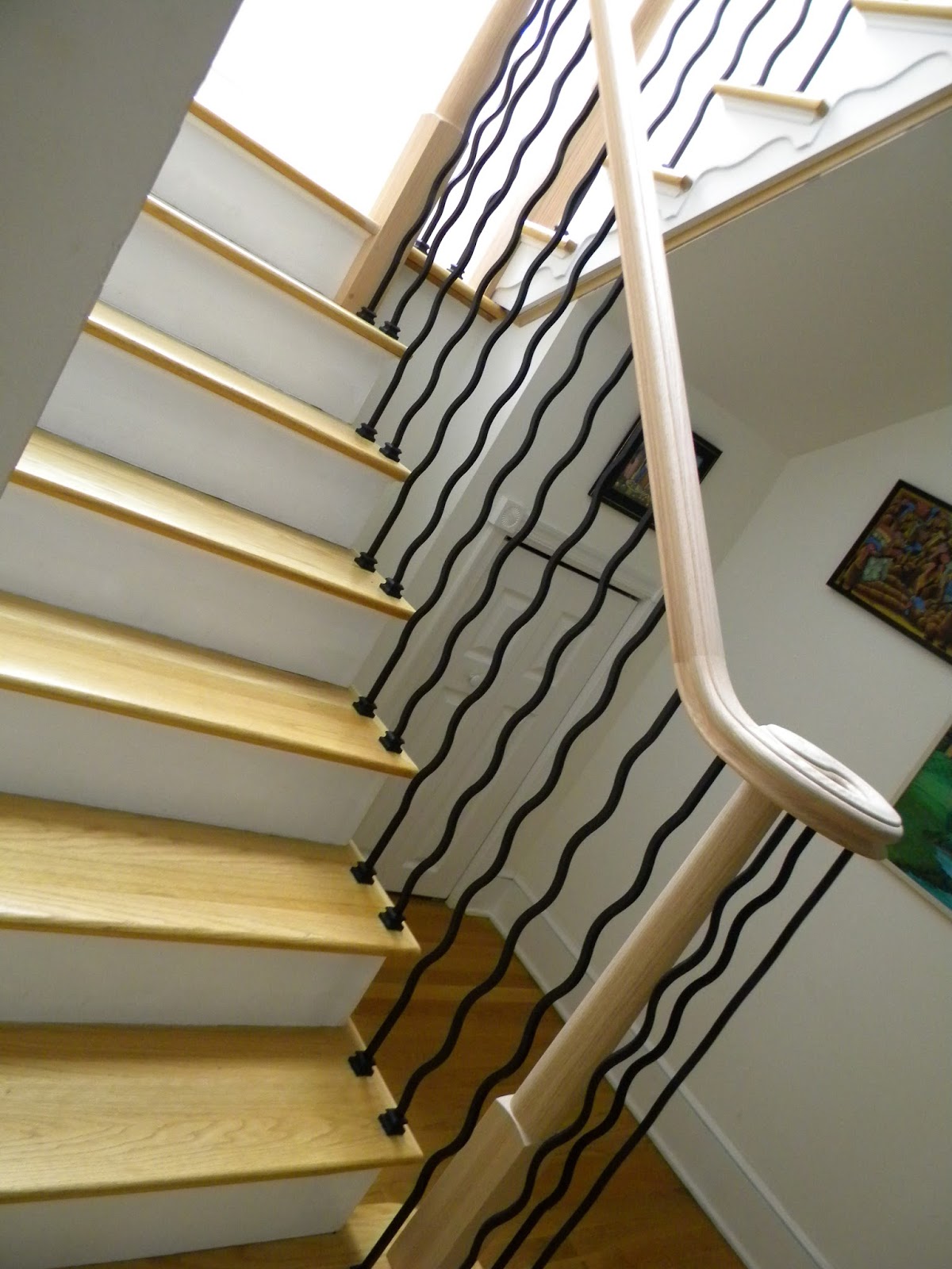 Wood Stairs and Rails and Iron Balusters: Wavy Iron Balusters Ocean City NJ