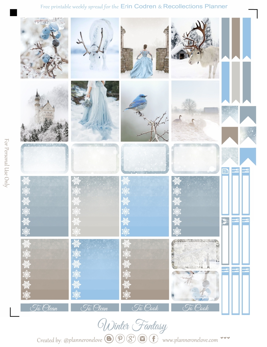 Free Winter Fantasy Printable Planner Stickers for Erin Condren ...