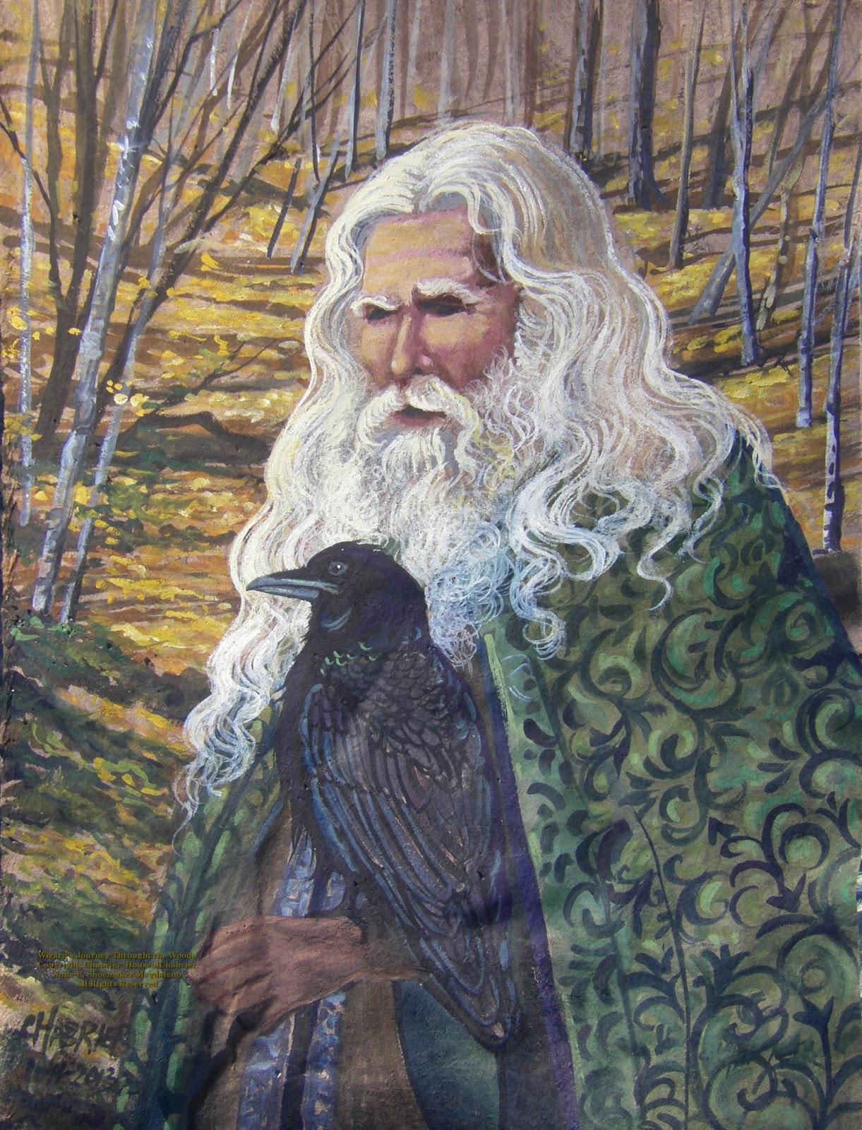 Annie's Current Paintings: Wizards Crows Squirrels in the Woods