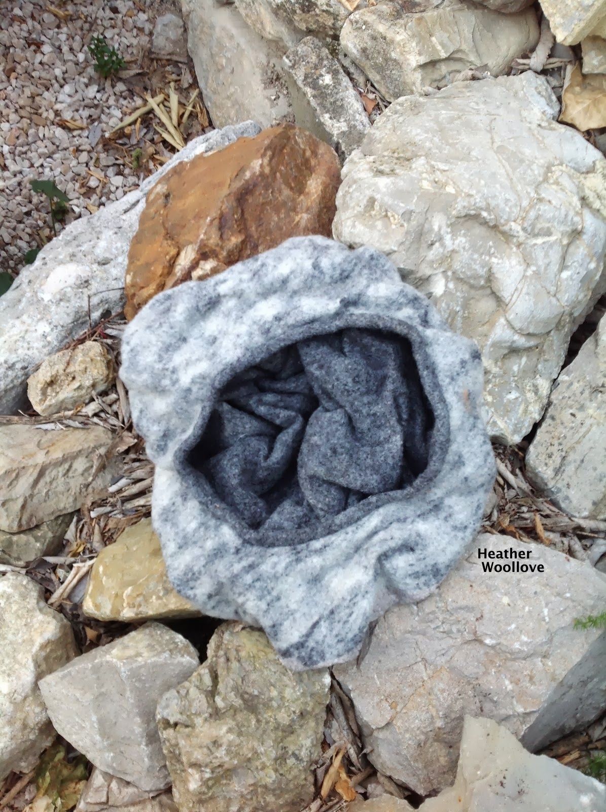 Wool love-functional fiber art: Nuno Felted Beret Using Plant-Dyed Silk