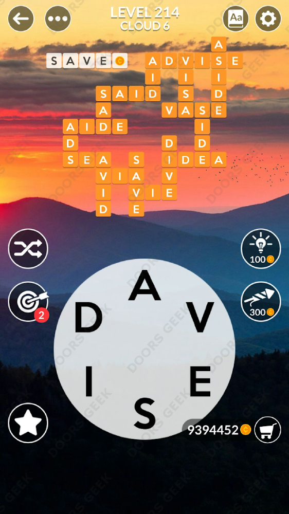 Wordscapes Level 214 Answers ~ Doors Geek