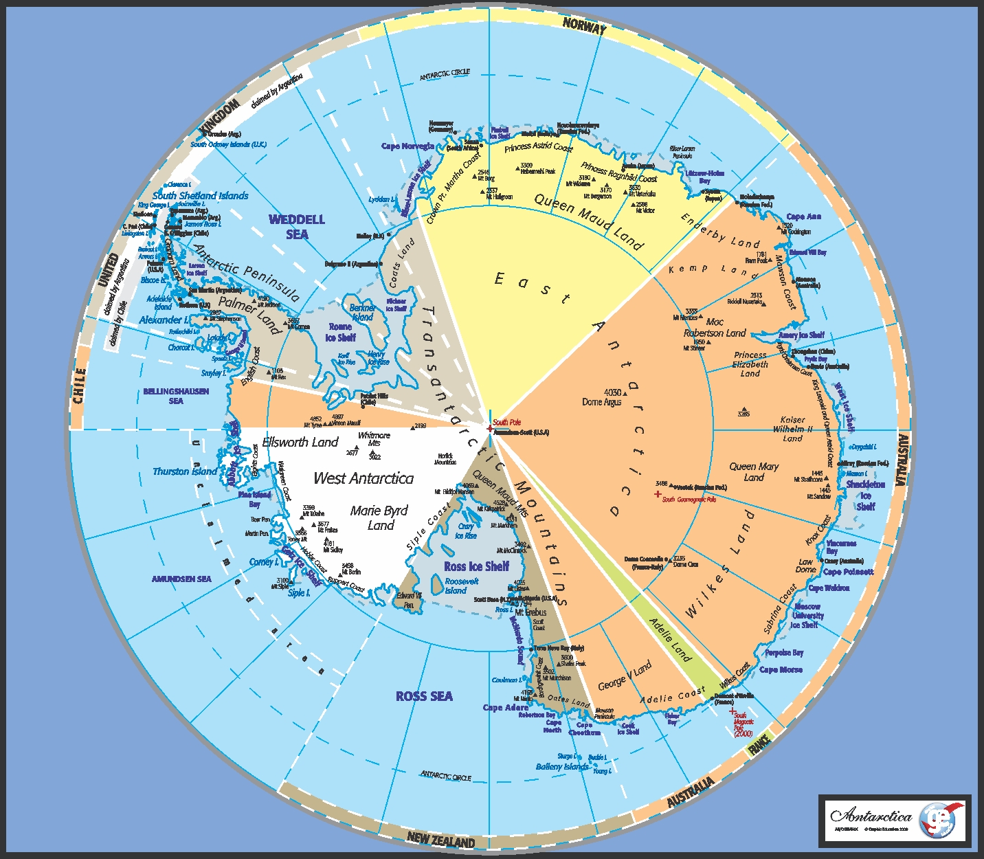 Antarctica Political Map