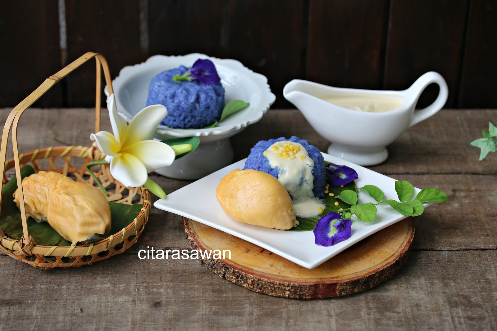 Pulut Durian Bunga Telang ~ Resepi Terbaik