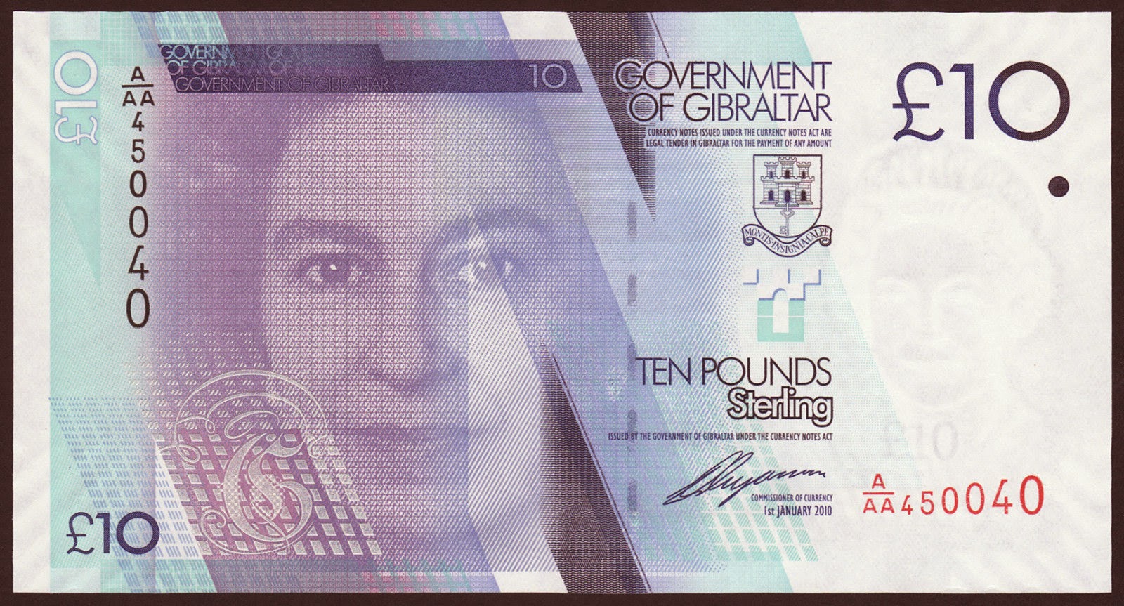 Gibraltar 10 Pounds banknote 2010 Queen Elizabeth II|World Banknotes ...