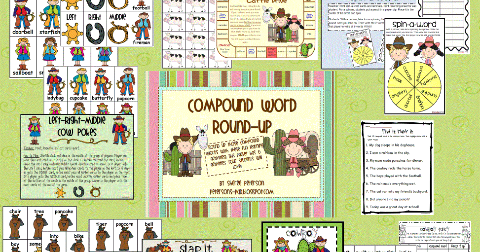 Peterson's Pad: Compound Word Round Up & FREEBIES