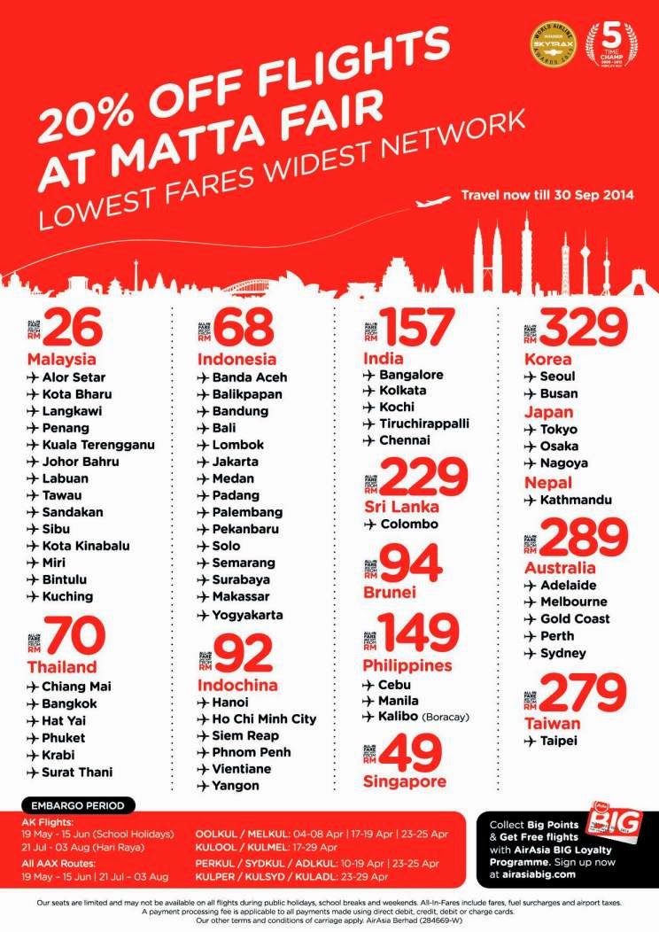 AirAsia: 20% OFF flights at MATTA Fair | Travel
