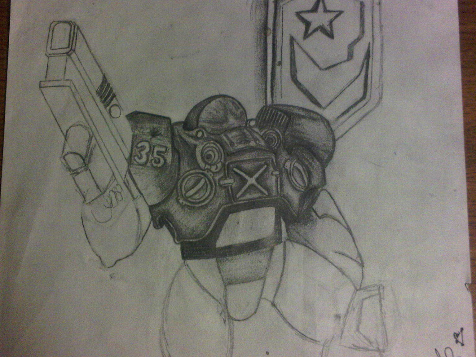 Art and Drawing Blog: StarCraft 2 Marine drawing!