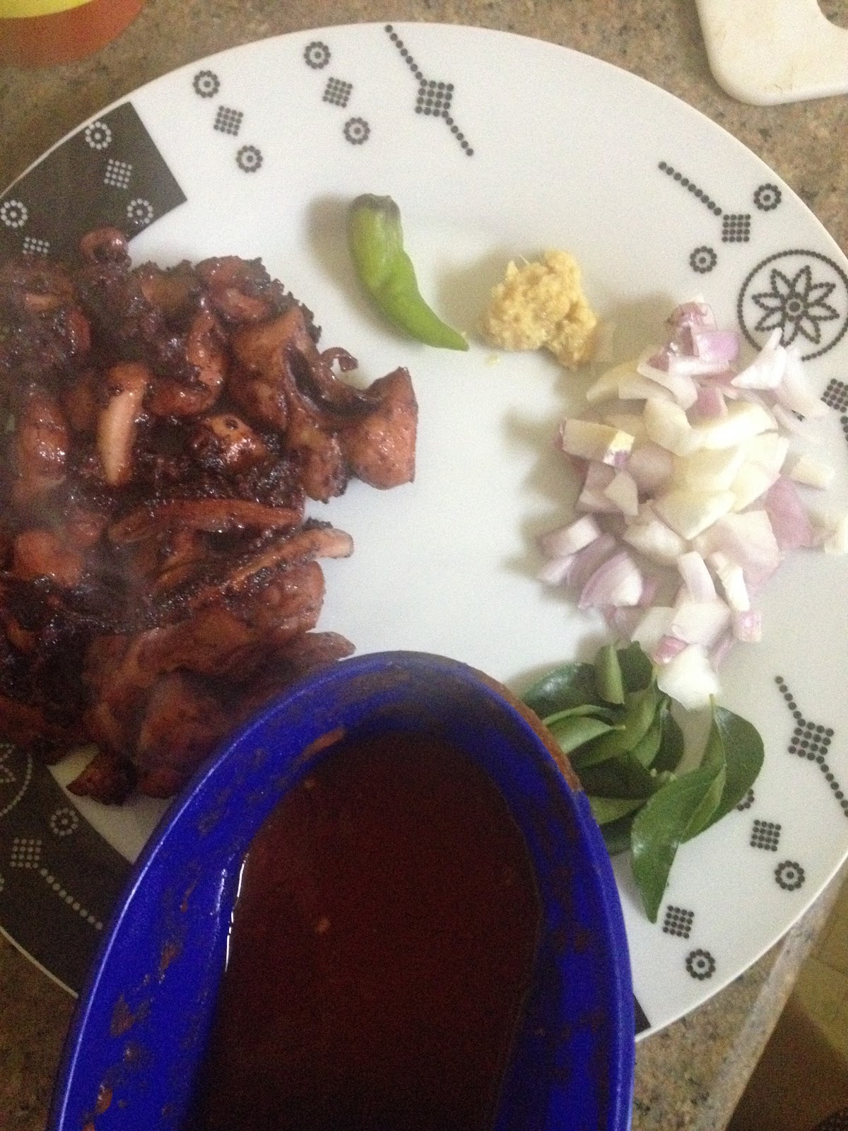 Mauritian and Fusion Cuisine: Rougaille Ourite-octopus with tomato