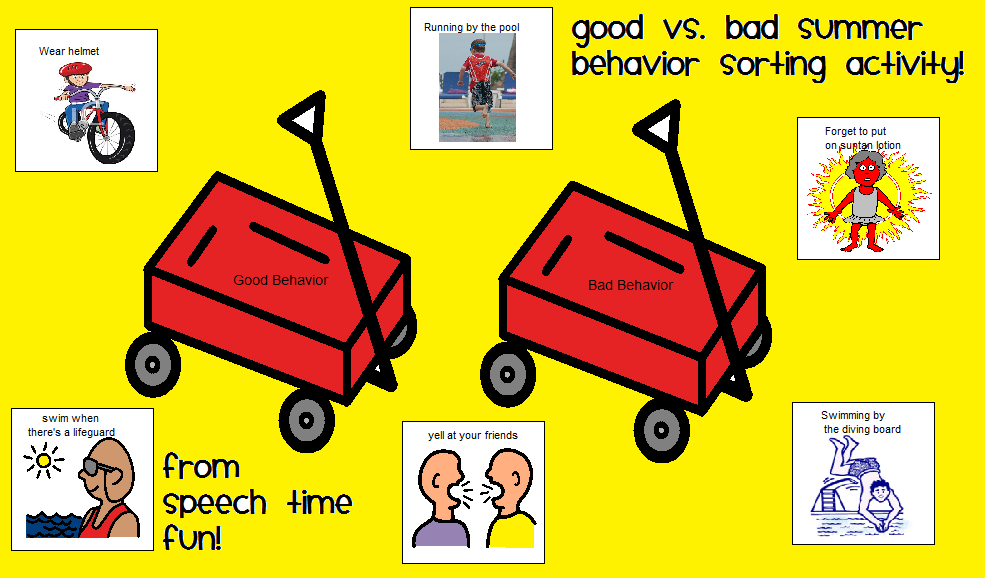 Summer Good vs Bad Behavior Sort - Speech Time Fun: Speech and Language ...