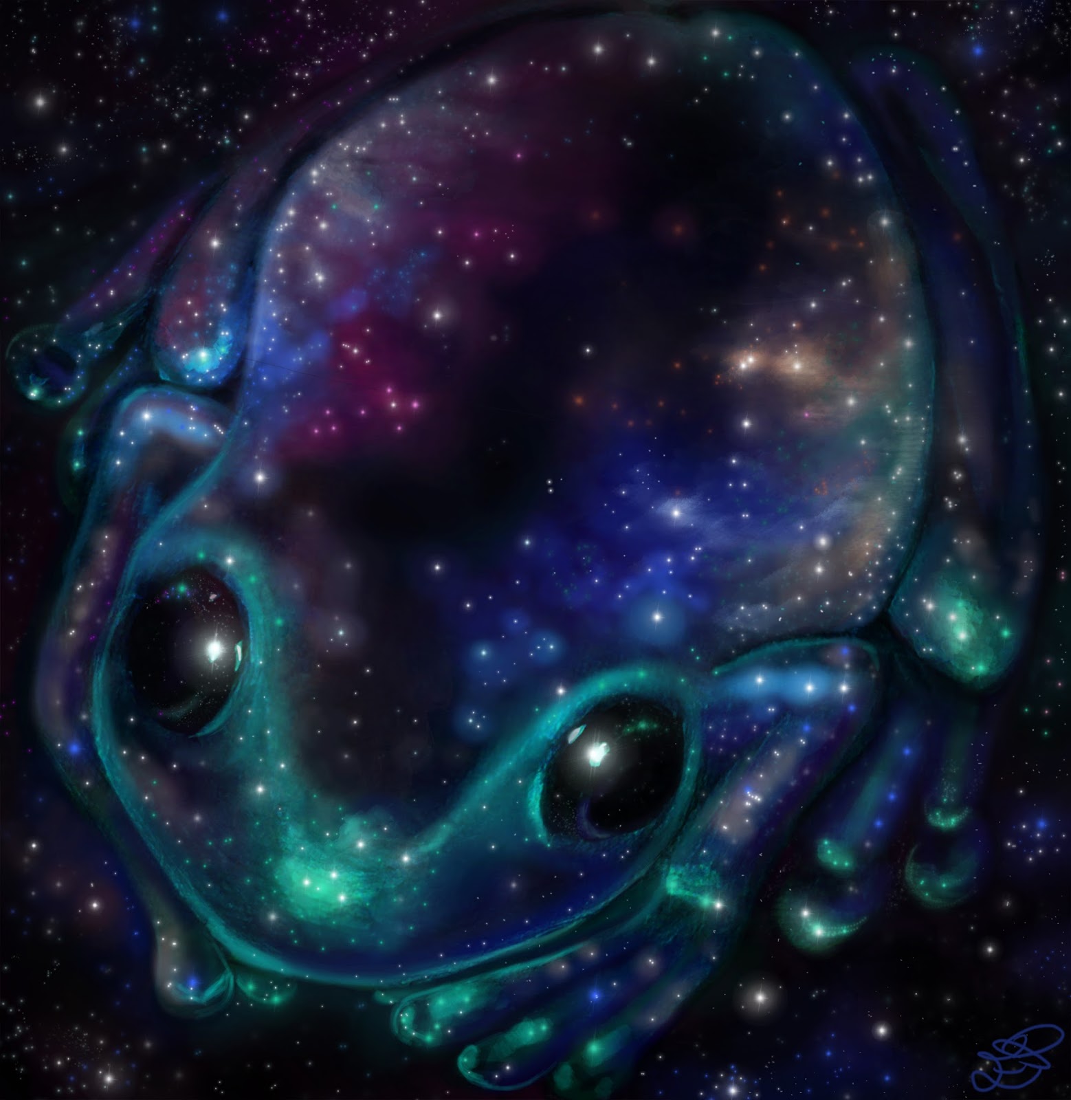 Ewelina's Art: Universe frog
