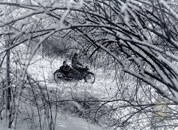 Harley's in the Snow ~ Riding Vintage