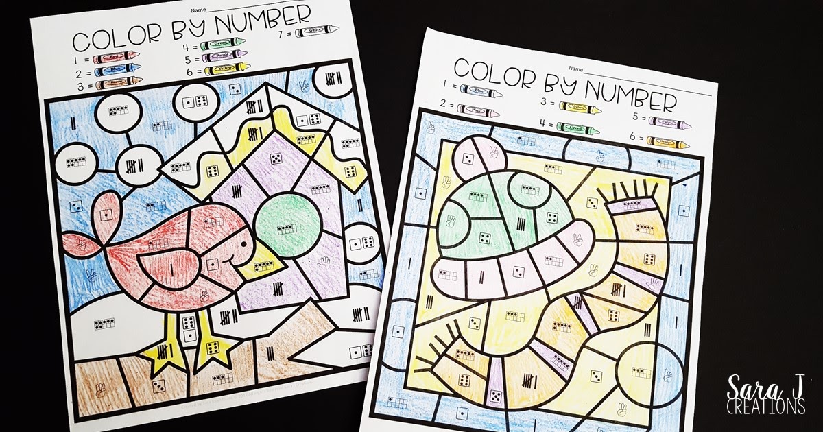 Winter Subitizing Color by Number | Sara J Creations