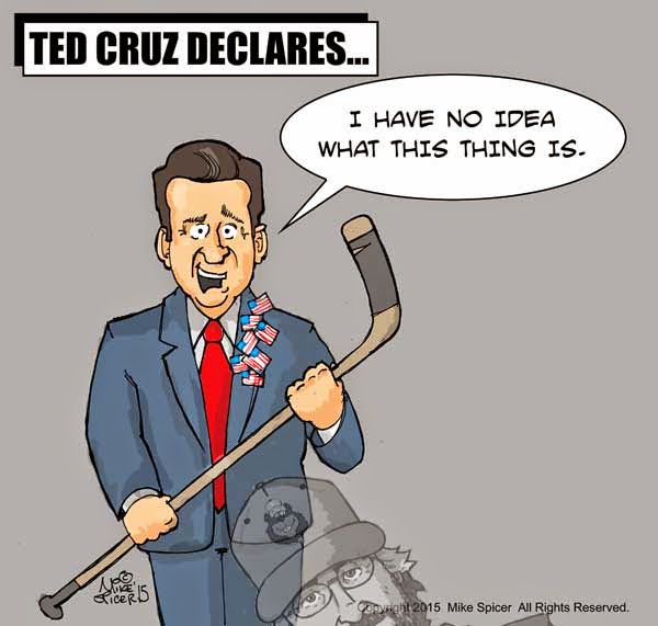 Mike Spicer Cartoonist / Caricaturist.: Ted Cruz Declares.