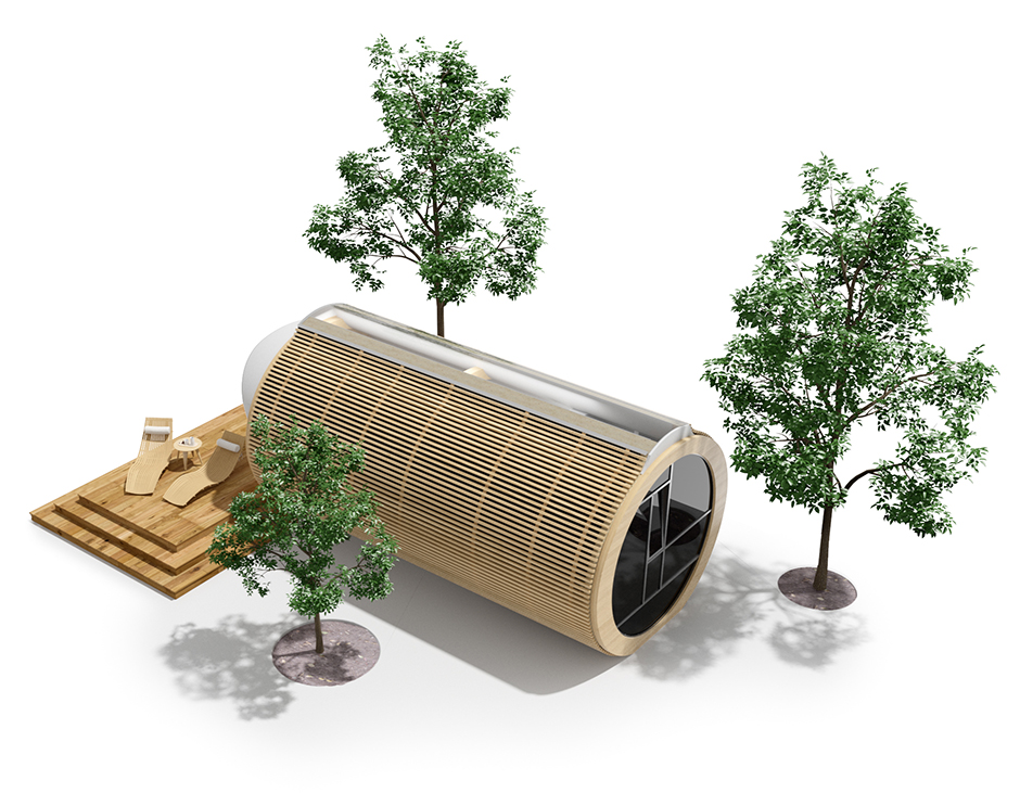 Shedworking: DROP Pod cylindrical garden office