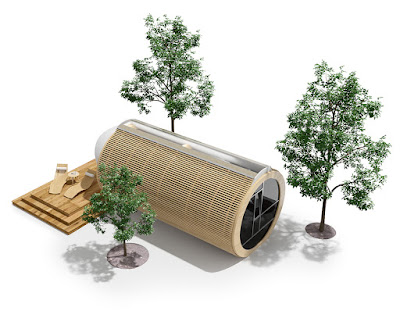 Shedworking: DROP Pod cylindrical garden office