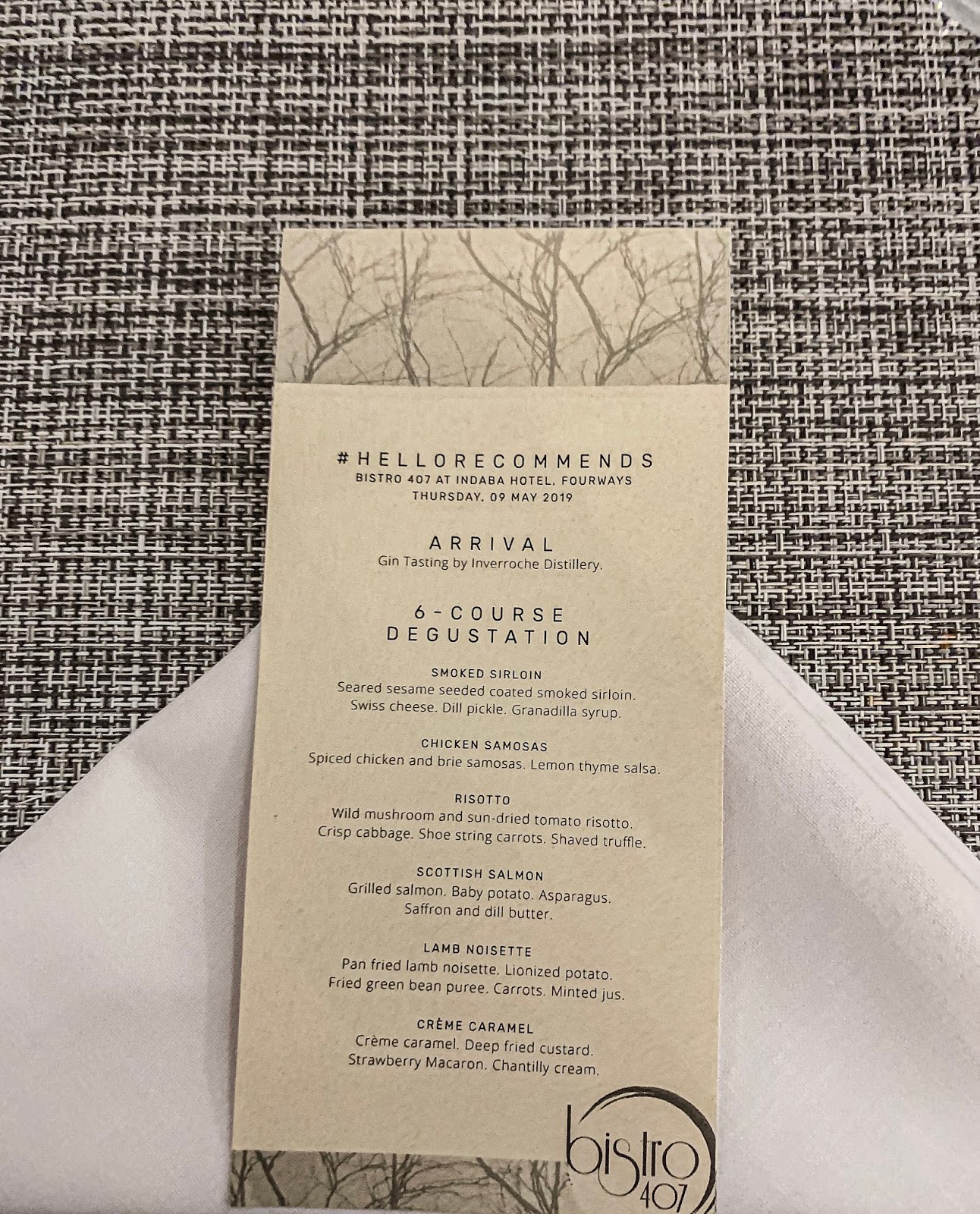 HELLO RECOMMENDS | BISTRO 407 INDABA HOTEL | Fashion Fundi