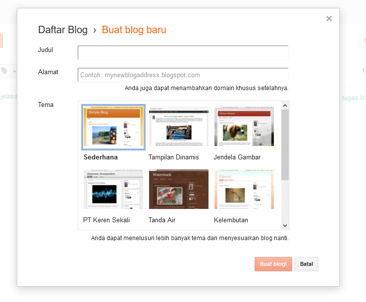 Penjelasan fungsi fitur pada blogger ( 2017 ) - Tulisan Kaum Kusam