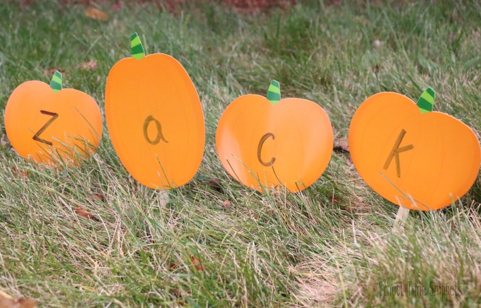 Pumpkin Patch Name Game for Preschoolers | School Time Snippets