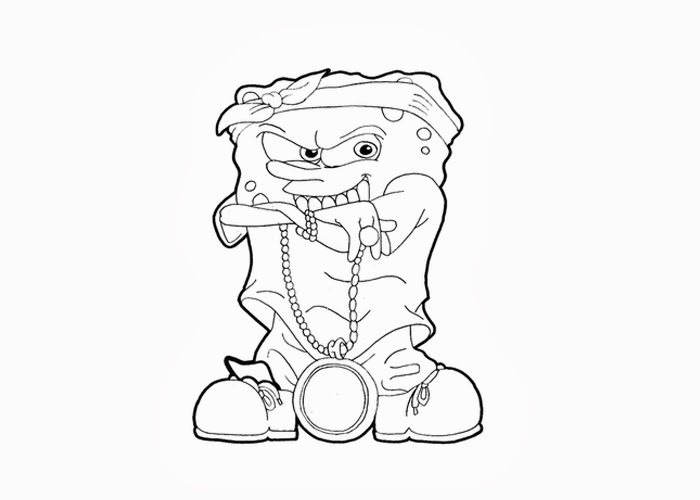 Spongebob gangster coloring pages | Free Coloring Pages and Coloring ...