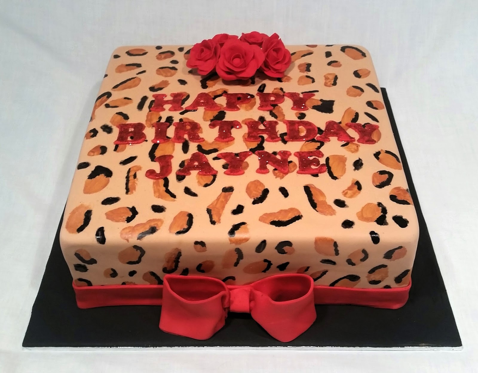 Red Leopard Print Cake