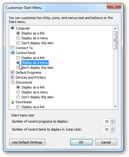 Expanded start menu view: Windows 7 ~ Windows 7 Support