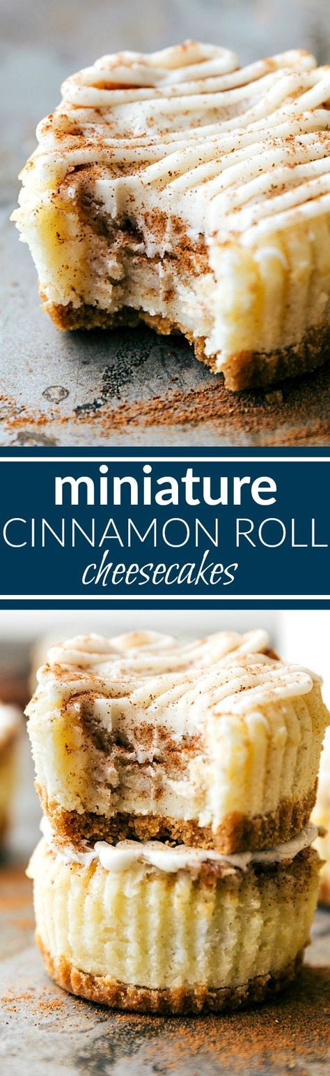 Miniature Cinnamon Roll Cheesecakes Recipe - Girls Dishes