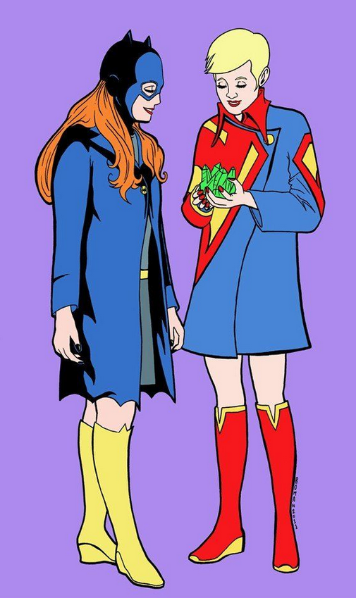 Batgirl And Supergirl Kiss