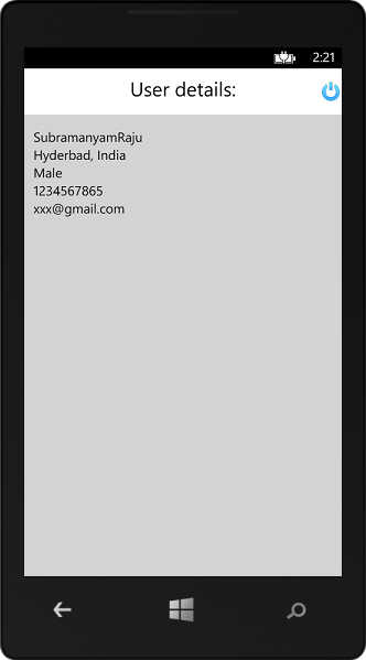 And xaml code in UserDetails.xaml page like this: