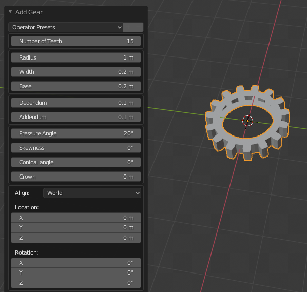 hawksnowlog: blender 2.82 で Extra Objects を使ってギアを簡単に作成する