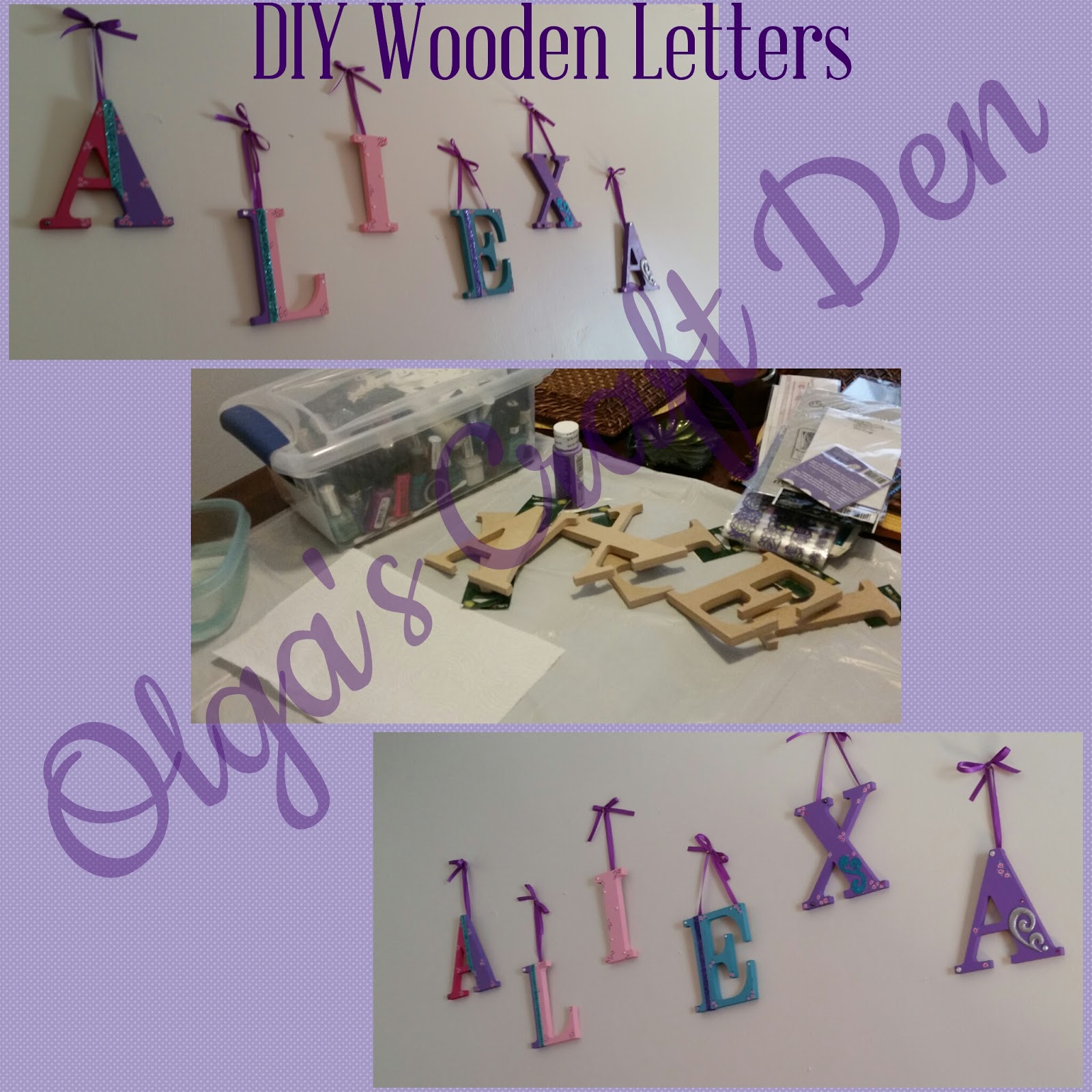 Olga's Craft Den: DIY Decorating Wooden Letters-