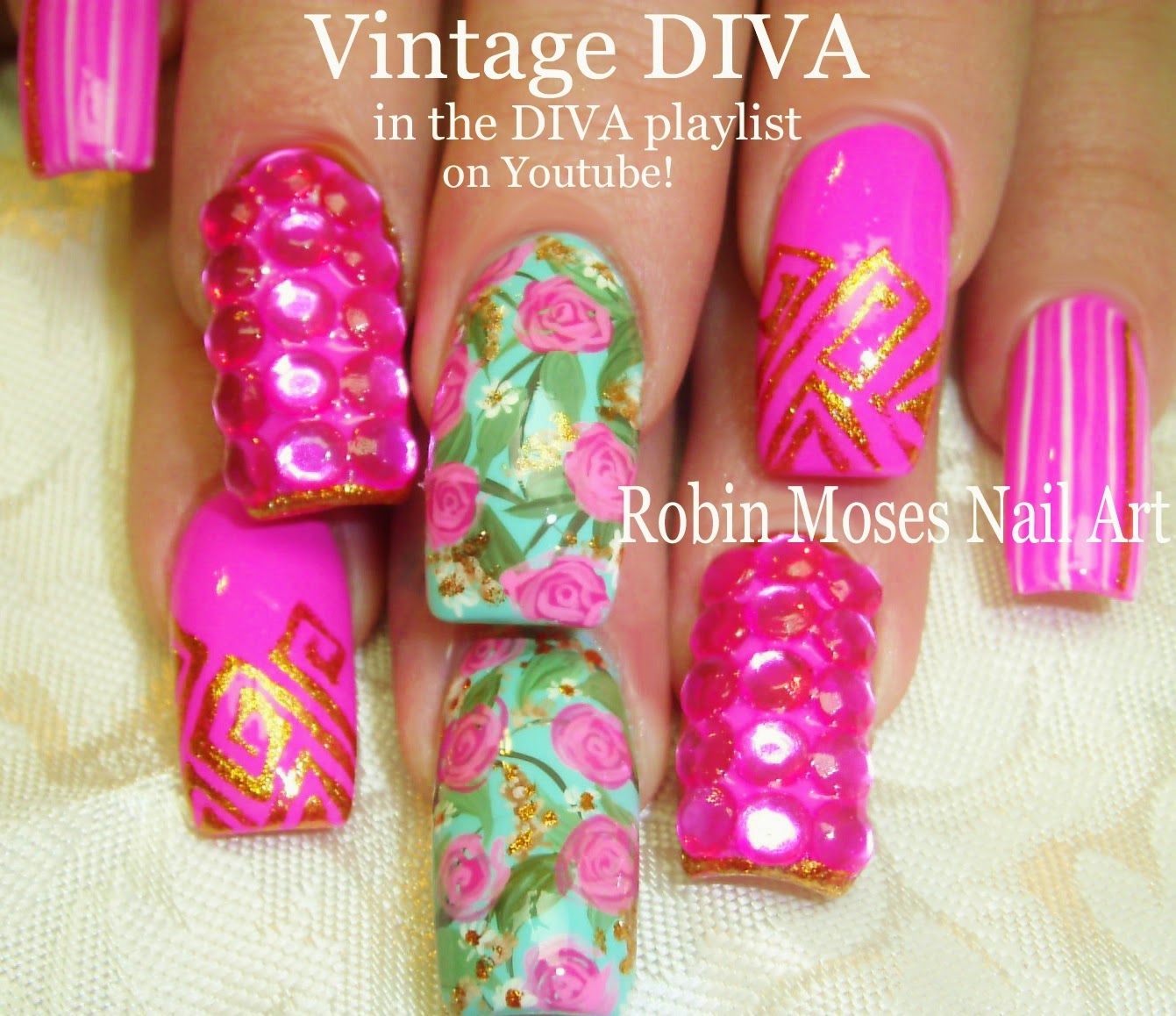 Nail Art by Robin Moses: "DIVA NAILS" "diva nail art" "long nail art ...