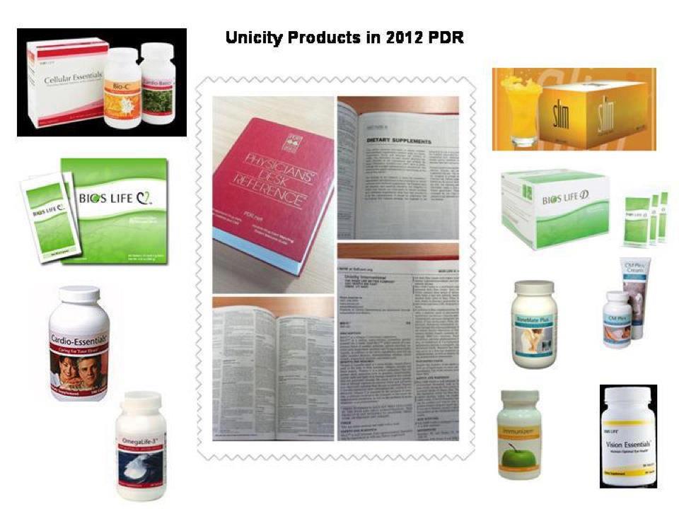 Unicity Make Life Better: Unicity Products Listed in the 2012 PDR