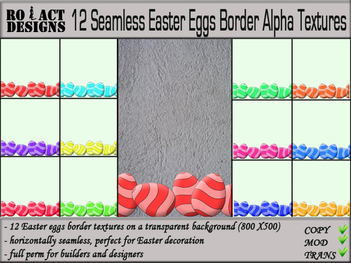 Ro!Act Designs: ..::RO!ACT::..DESIGNS 12 Seamless Easter Eggs Border ...